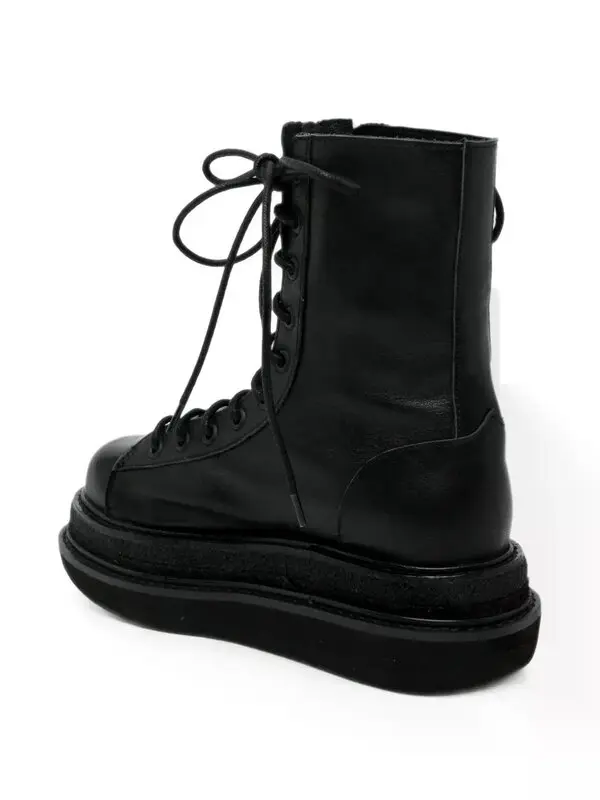 Yohji Yamamoto Oil-leather Zip Military Boots