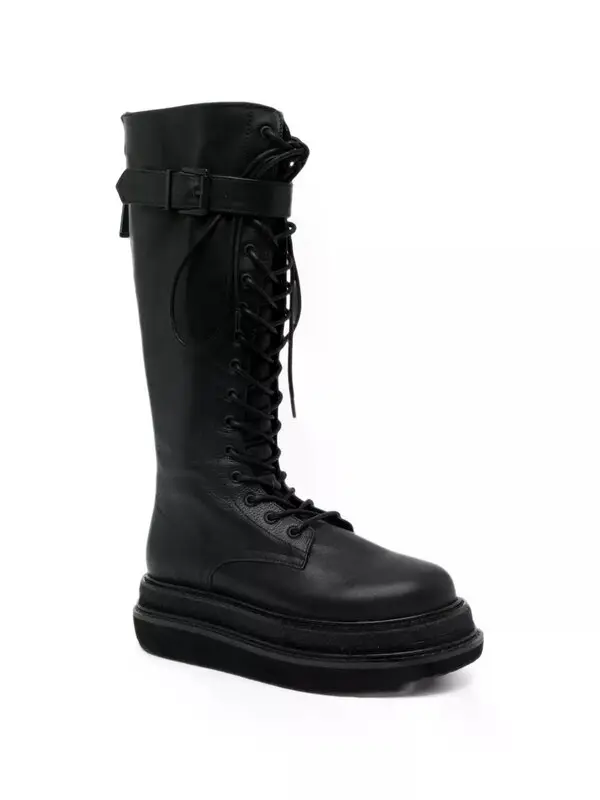 Yohji Yamamoto Oil-leather Buckled Boots