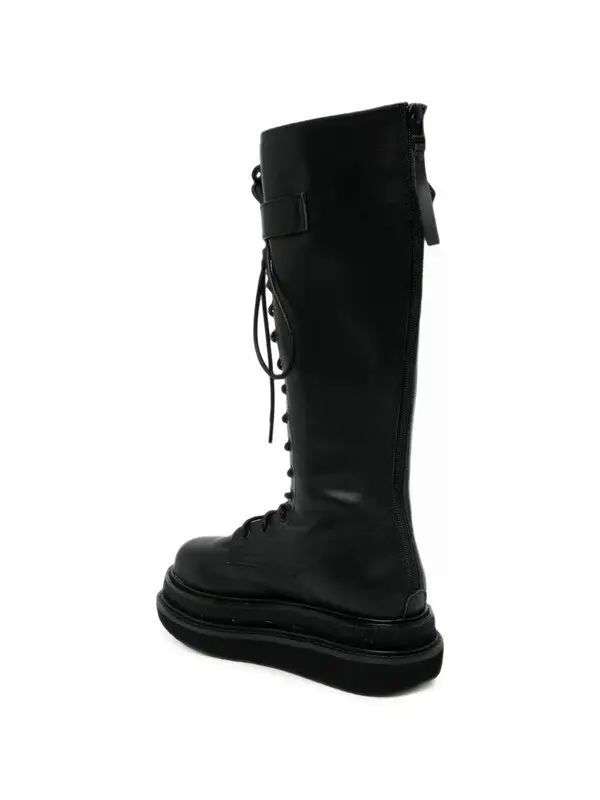 Yohji Yamamoto Oil-leather Buckled Boots
