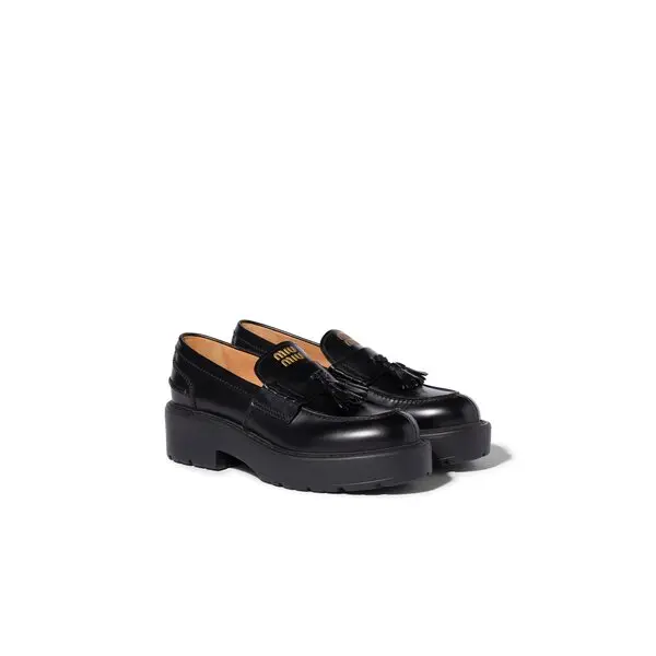 Miu Miu Brushed Leather Loafers