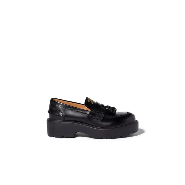 Miu Miu Brushed Leather Loafers