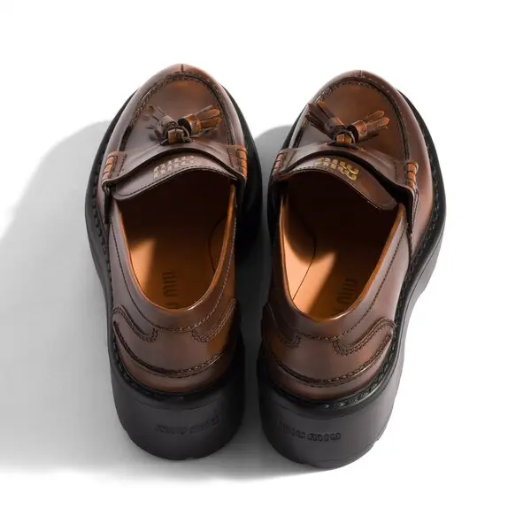 Miu Miu Deco' Leather Loafers