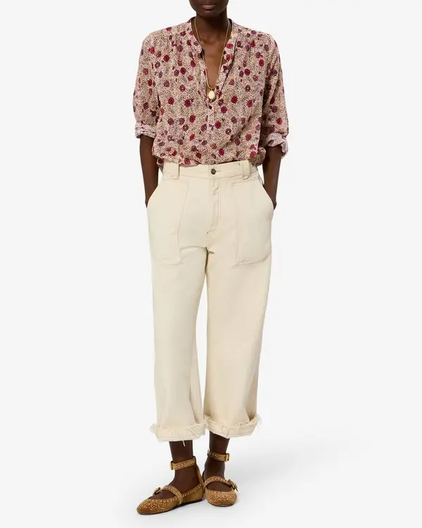 ETOILE Top Top Maria - Ecru-raspberry