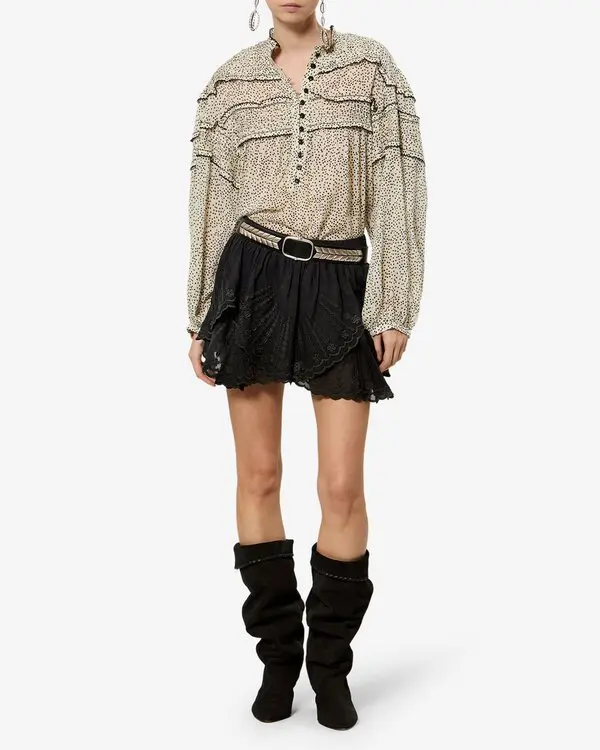 ETOILE Layale Embroidered Cotton Voile Shorts