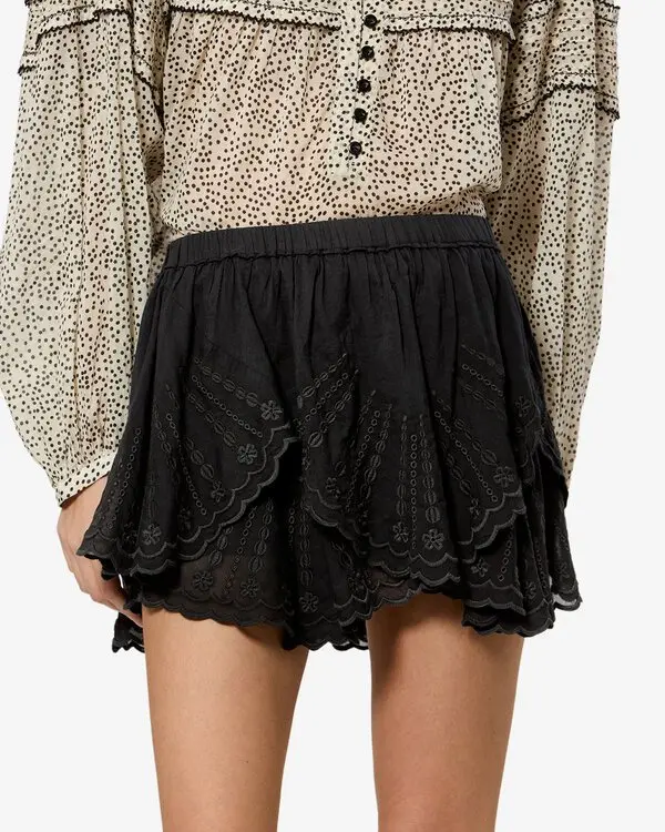 ETOILE Layale Embroidered Cotton Voile Shorts
