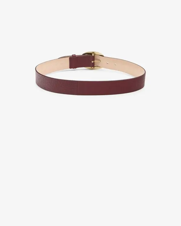 Isabel Marant Étoile Dara Bubble-grained Lambskin Belt - Burgundy
