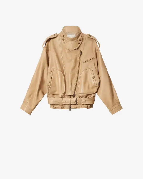 Isabel Marant Étoile Farza Leather Jacket - Beige