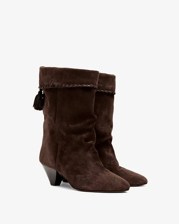 Isabel Marant Étoile Dalby Suede Ankle Boots - Chocolate