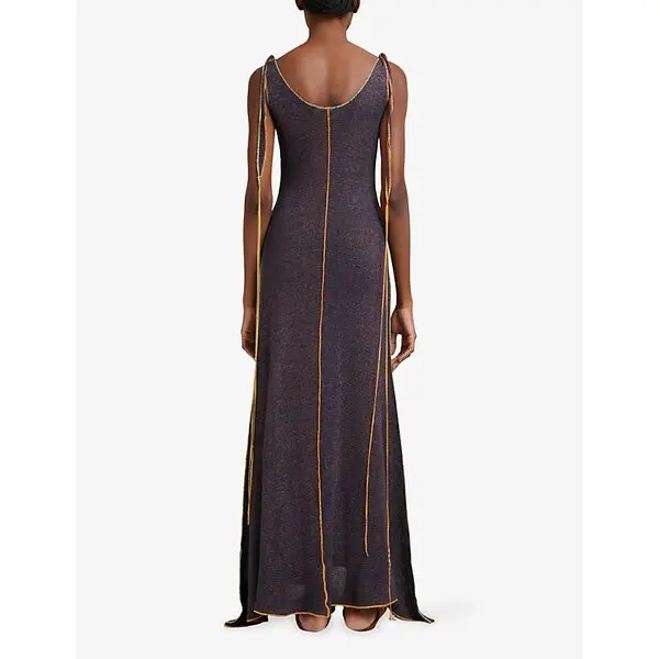 Marni Scoop-neck Linen-viscose Knit Maxi Dress
