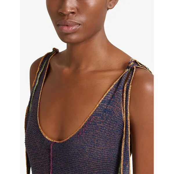 Marni Scoop-neck Linen-viscose Knit Maxi Dress