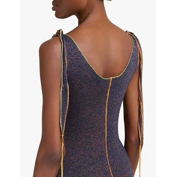 Marni Scoop-neck Linen-viscose Knit Maxi Dress