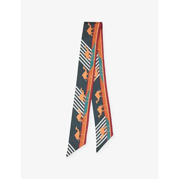 ARTFEENA Print Slim Silk Scarf