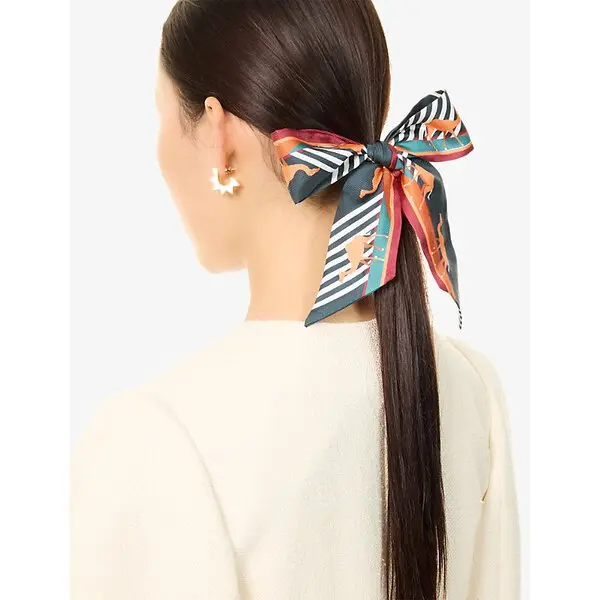 ARTFEENA Print Slim Silk Scarf