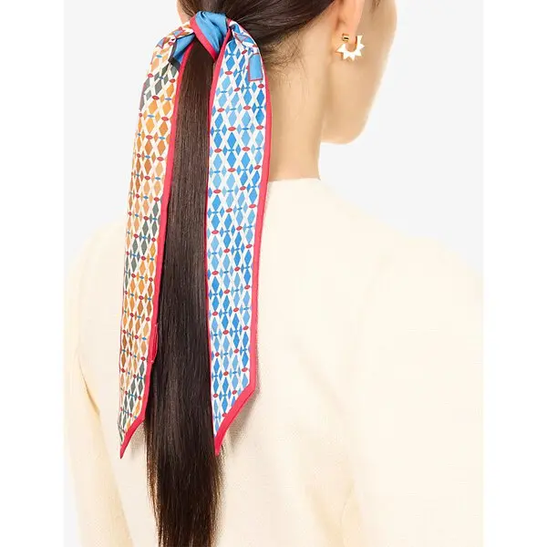 ARTFEENA Abstract-print Slim Silk Scarf
