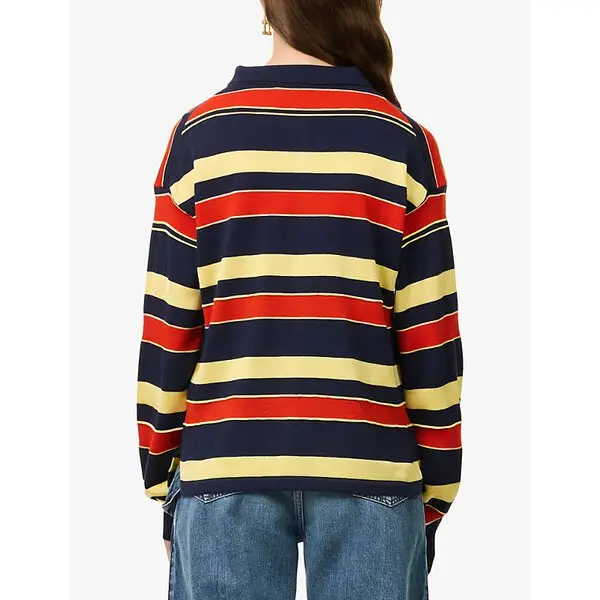 JW Anderson Knitted Rugby Cotton And Wool Blend Polo Top