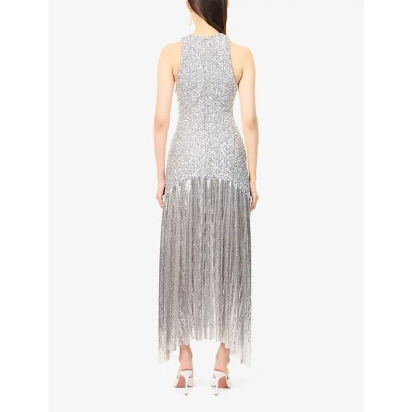 Rabanne Pleated Chainmail Maxi Dress