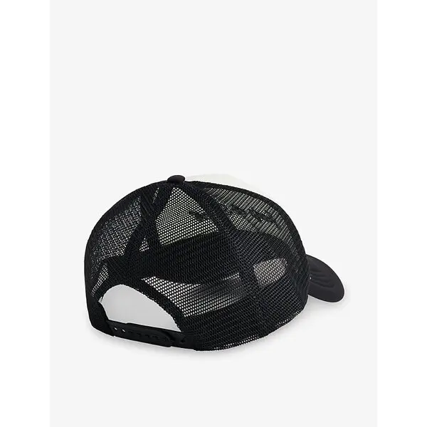 Sporty & Rich Signature Logo Trucker Cap - White/black