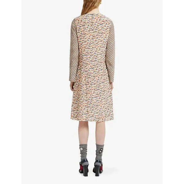 Marni Printed Crepe De Chine Silk Midi Dress