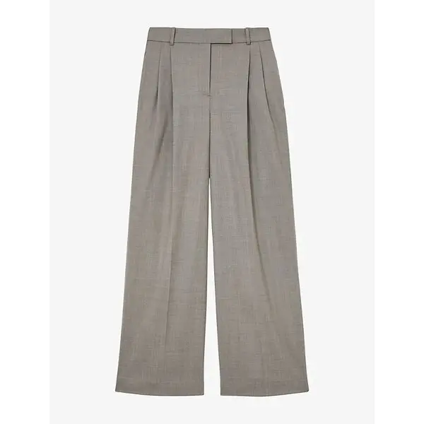 REISS Darcy Wide-leg Wool-blend Trousers
