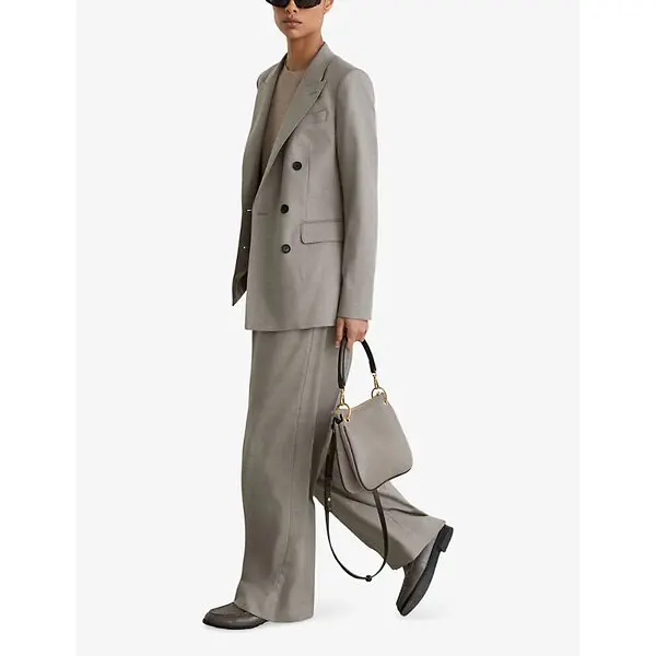 REISS Darcy Wide-leg Wool-blend Trousers