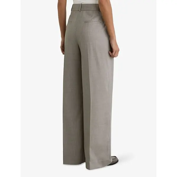 REISS Darcy Wide-leg Wool-blend Trousers