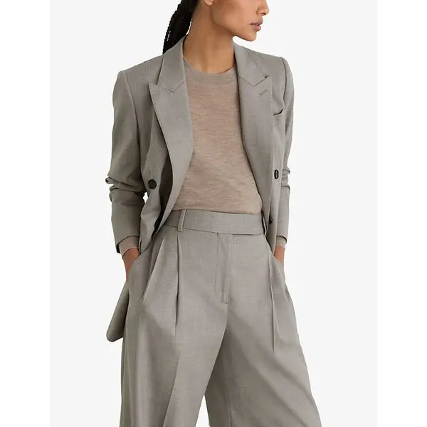 REISS Darcy Wide-leg Wool-blend Trousers