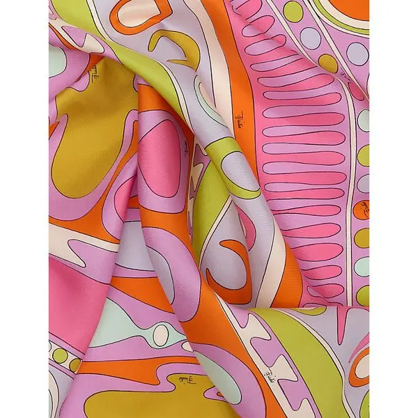 Emilio Pucci Printed Square Silk Scarf 90cm X 90cm