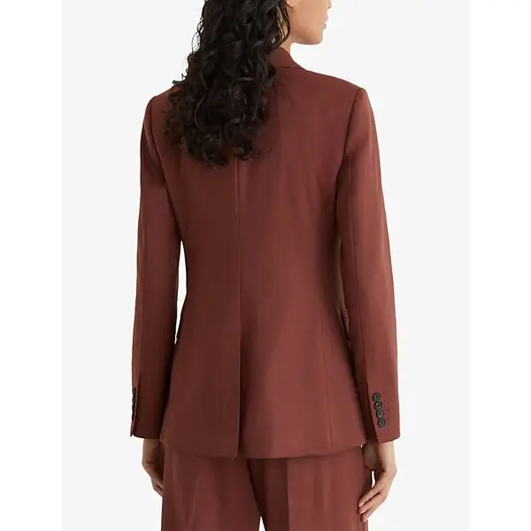 REISS Solene Double-breasted Wool-blend Blazer