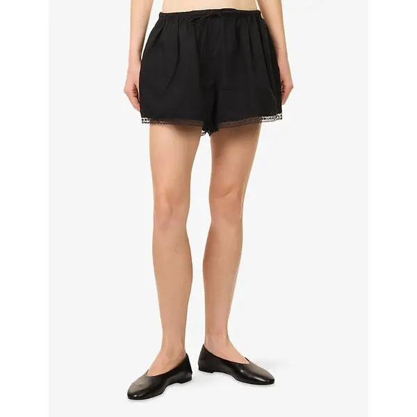 Dissh Rosin Lace-trim Cotton-blend Shorts