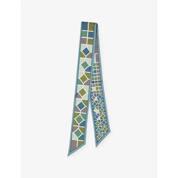 ARTFEENA Abstract-print Slim Silk Scarf