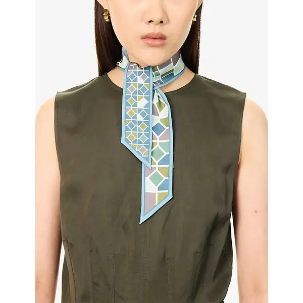 ARTFEENA Abstract-print Slim Silk Scarf