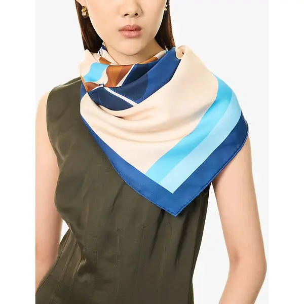 ARTFEENA Print Square Silk Scarf 95cm X 95cm