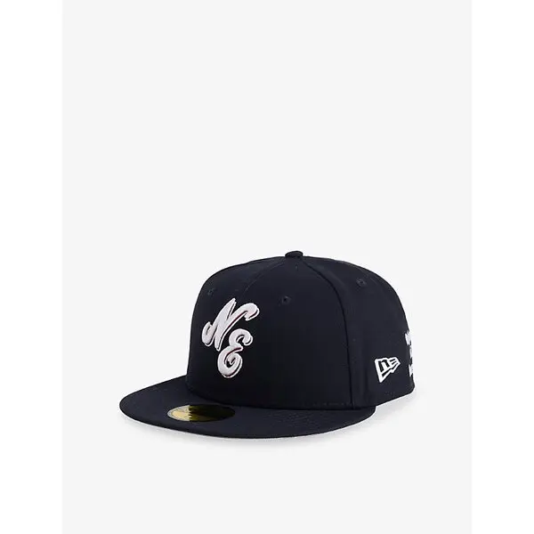 New Era 59fifty Heritage Script Woven Baseball Cap - Navy