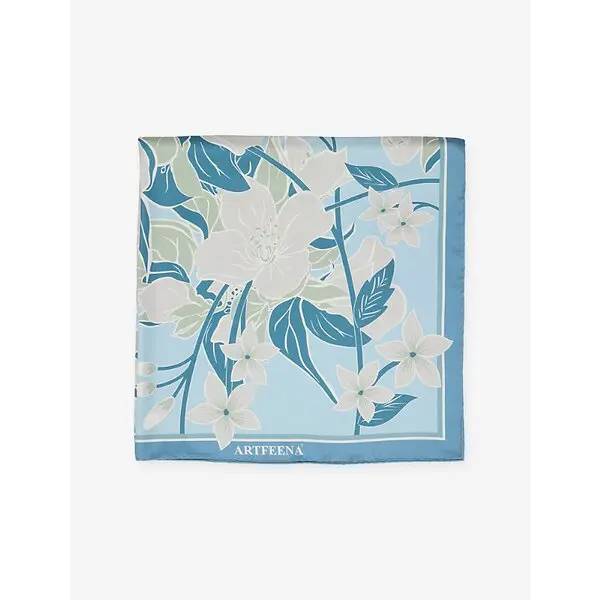 ARTFEENA Floral-print Square Silk Scarf 95cm X 95cm
