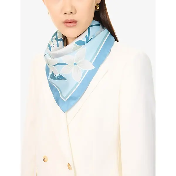 ARTFEENA Floral-print Square Silk Scarf 95cm X 95cm