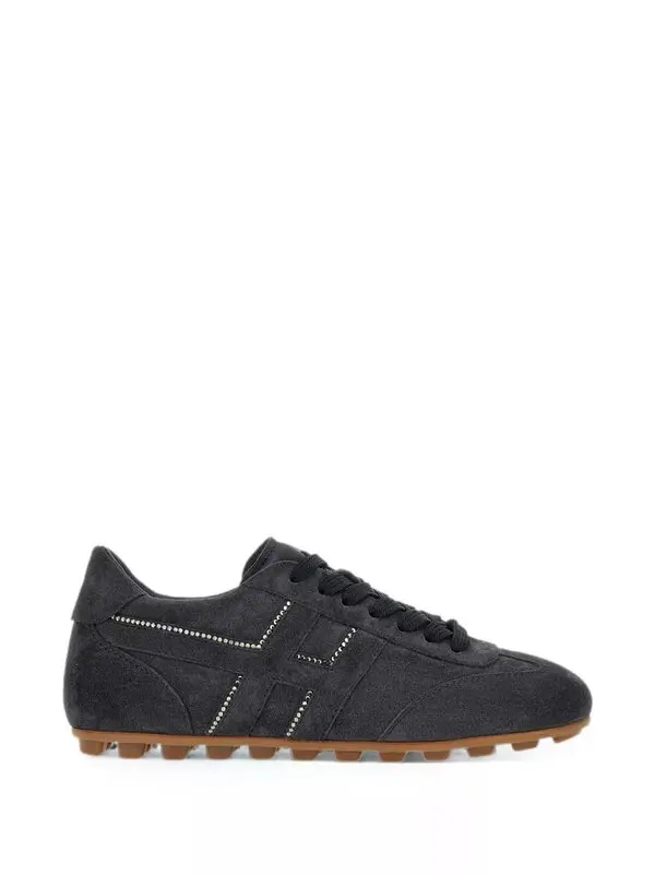 Hogan Olympia Crystal-embellished Suede Sneakers - Grey