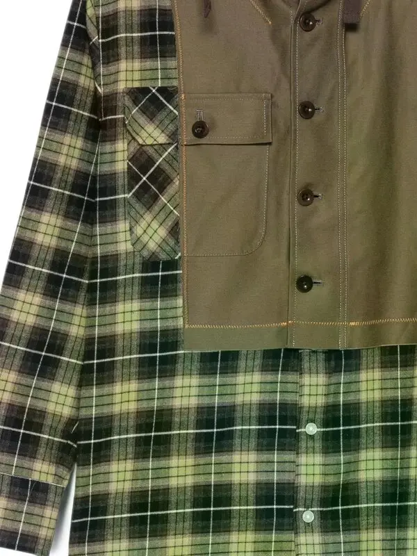 Kolor Check-pattern Patchwork Shirt