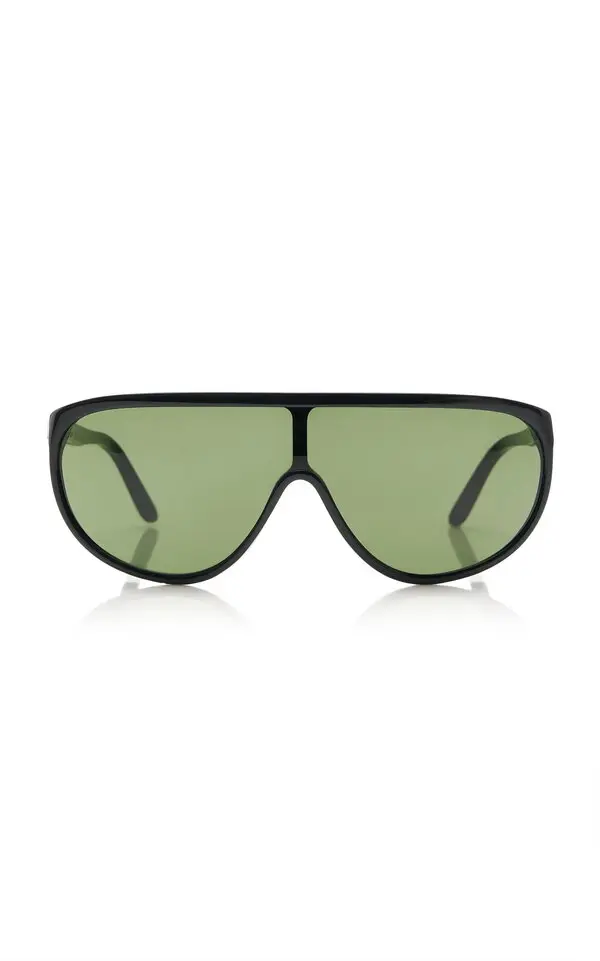 TOTEME Shield Aviator-frame Acetate Sunglasses - Black