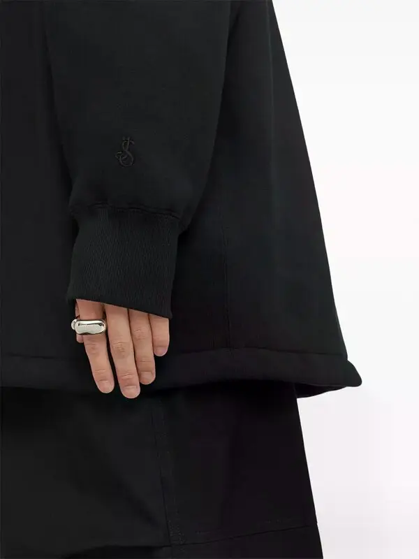 JIL SANDER Logo-embroidered Cotton Hoodie
