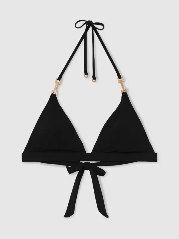 REISS Triangle Halter Neck Bikini Top