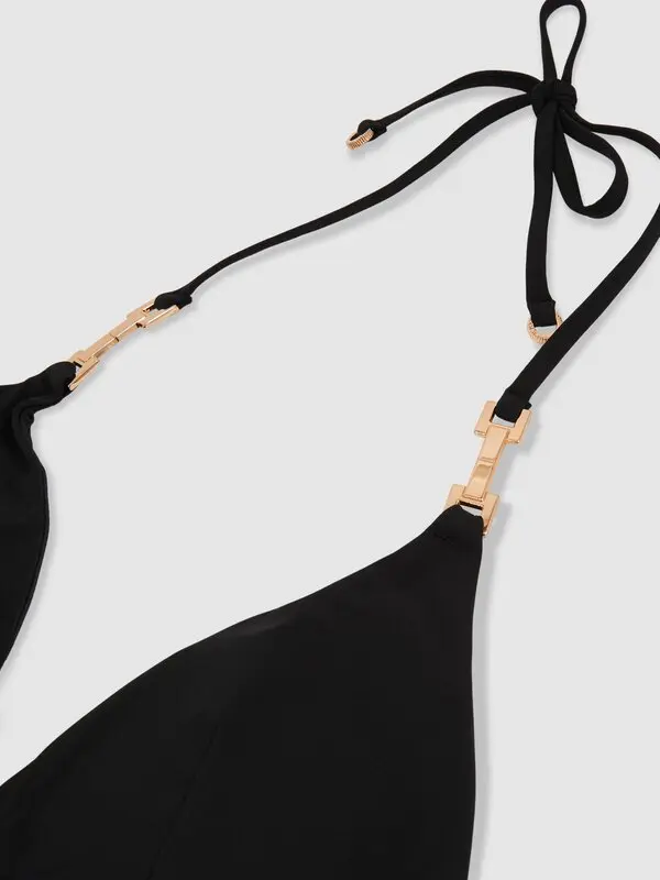 REISS Triangle Halter Neck Bikini Top