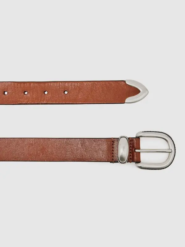 REISS Leather Western Belt