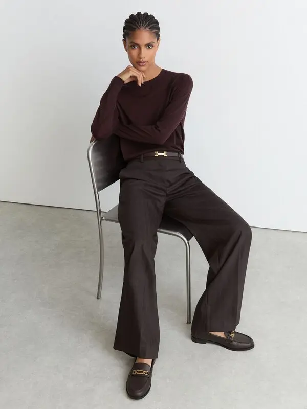 REISS Leather Hardware-detail Loafers