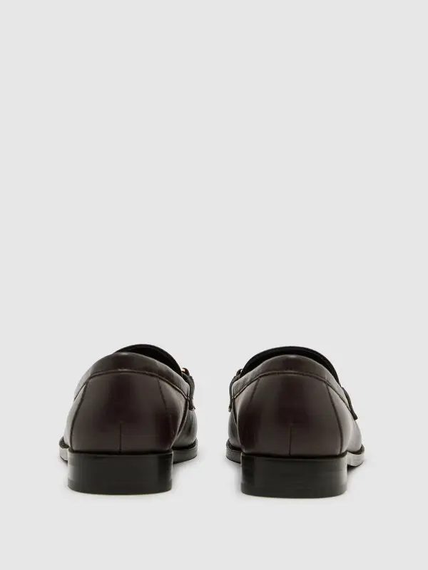 REISS Leather Hardware-detail Loafers