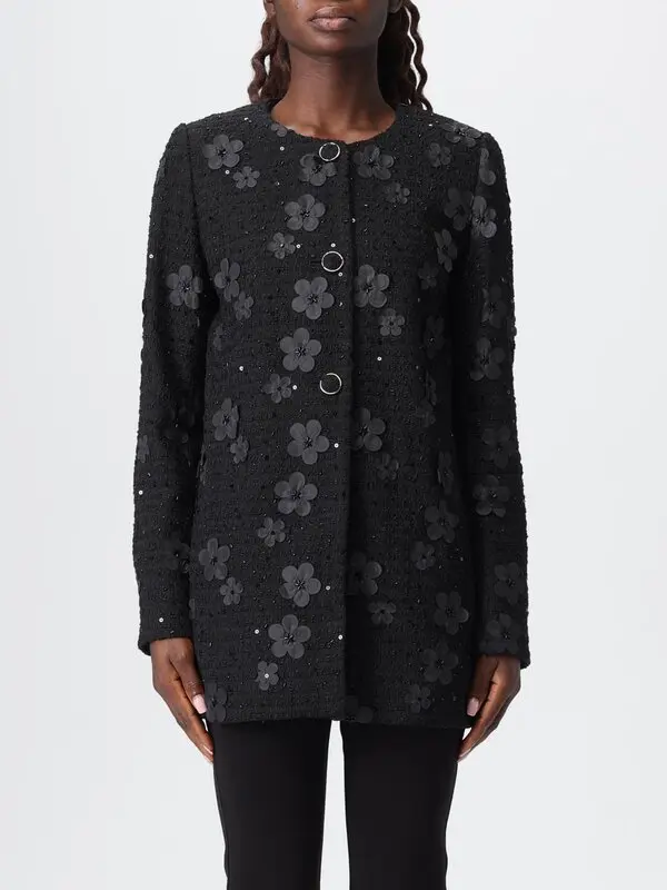 TWINSET Embellished Tweed Coat