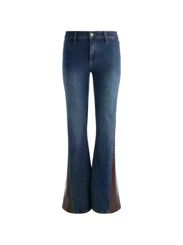 Alice + Olivia Sb Godet High-rise Wide-leg Jeans - Blue