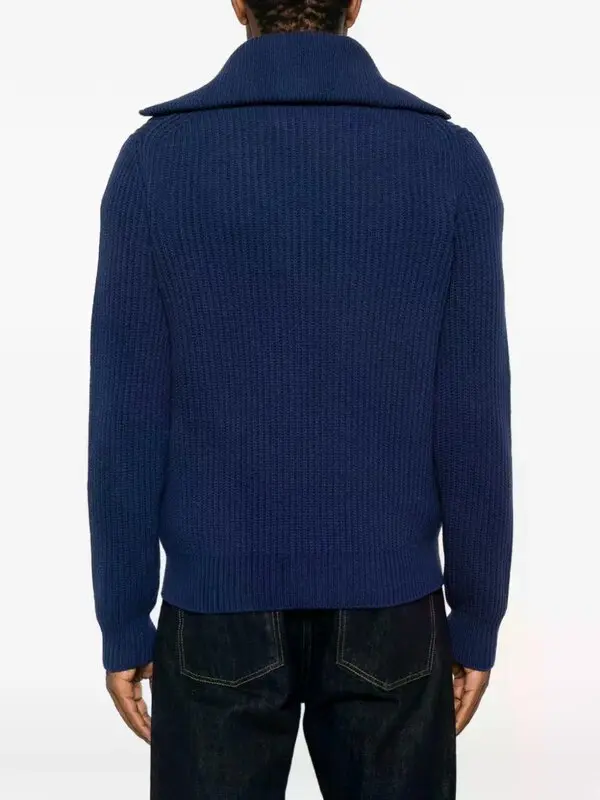 Moncler Ribbed-knit Quarter-zip Sweater
