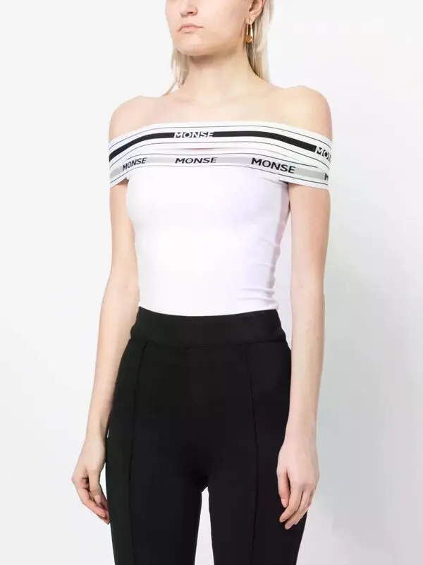 Monse Logo-print Off-shoulder Bodysuit
