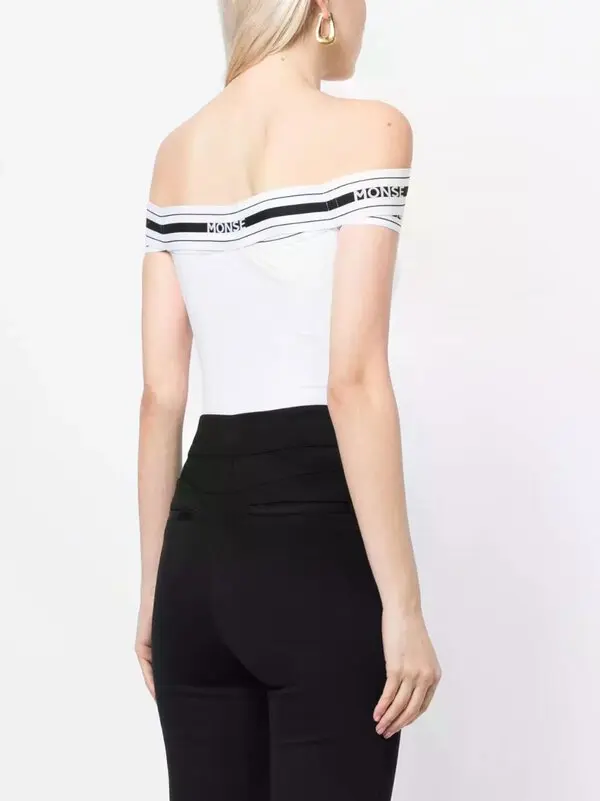Monse Logo-print Off-shoulder Bodysuit
