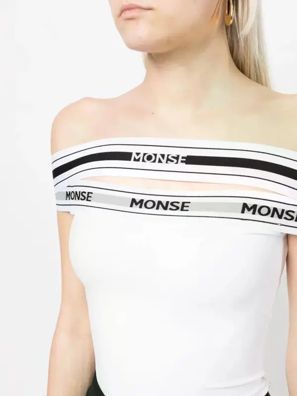 Monse Logo-print Off-shoulder Bodysuit